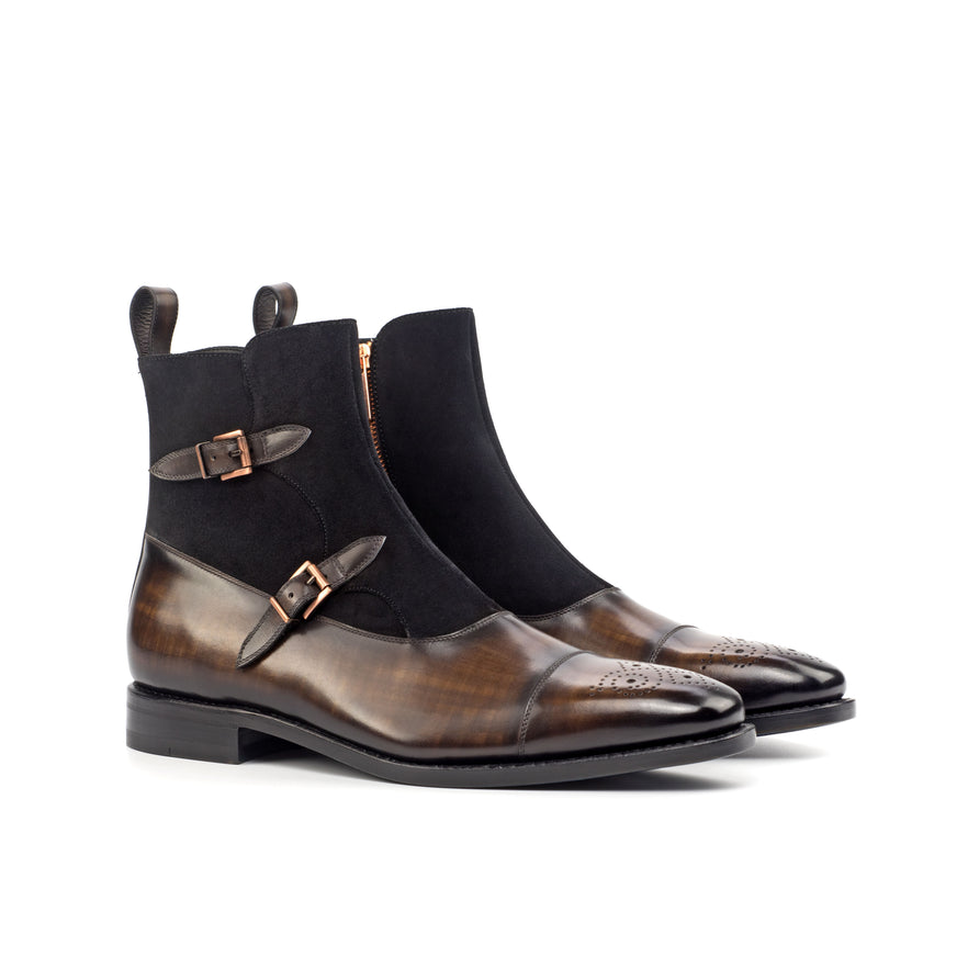 suede double monk boot – calebcocustoms